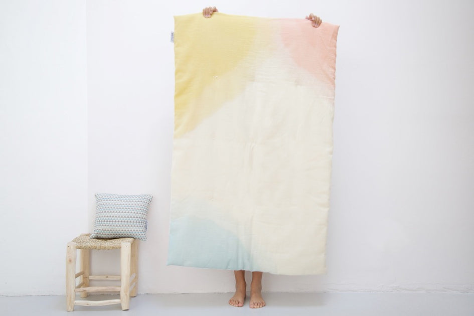 MINI WAWA rainbow Edredon bébé motif aquarelle ou tapis / Baby waterco ...